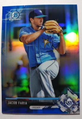 2017 Bowman Chrome Blue Refractor Jacob Faria 134/150 | eBay