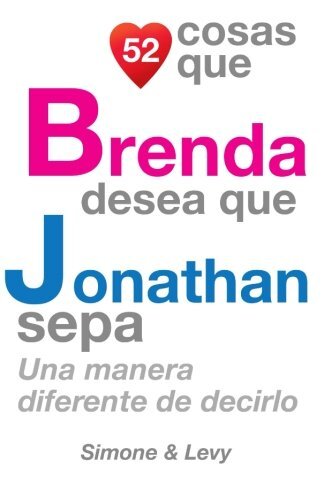 52 Cosas Que Brenda Desea Que Jonathan Sepa: Una Manera Diferente de Decirlo-, 9781505225358| eBay