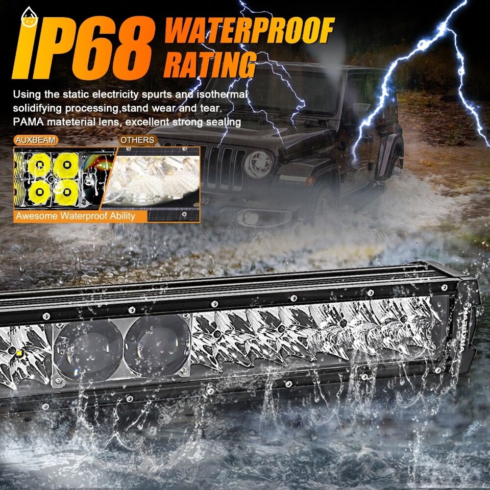 AUXBEAM 22" 22000LM 5D-PRO LED Light Bars Combo w/ 5D Projectors KW3 ...