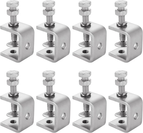 8PCS 1 Inch C Clamps, Heavy Duty 304 Stainless Steel C Clamp Small Silver | eBay