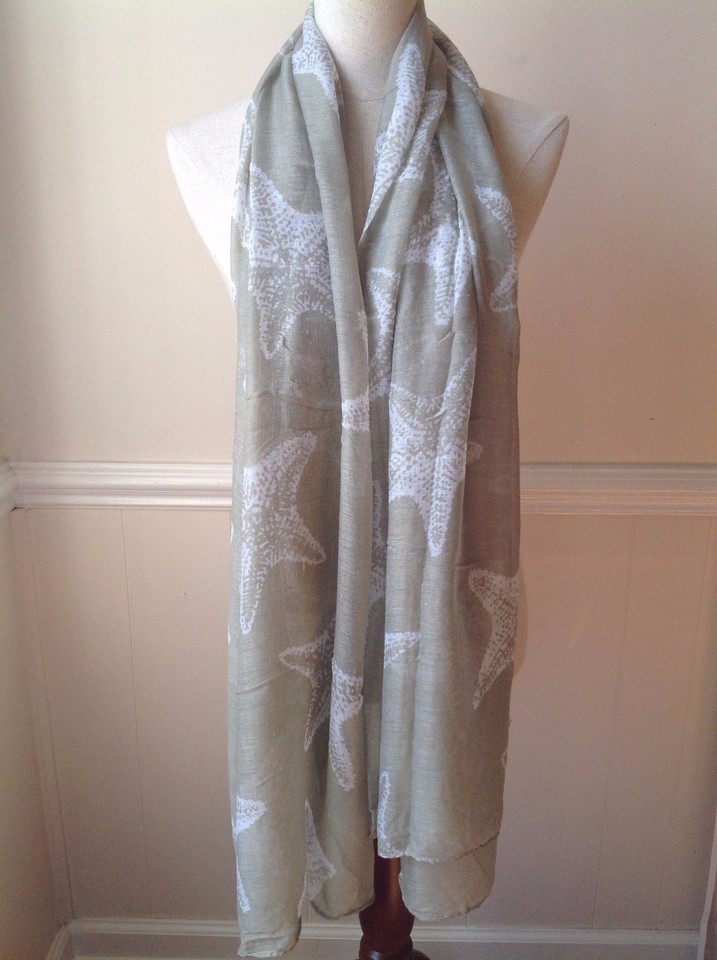 Women's Girl's Spring Summer Scarf Starfish Beach Wrap Sorang Oblong ...