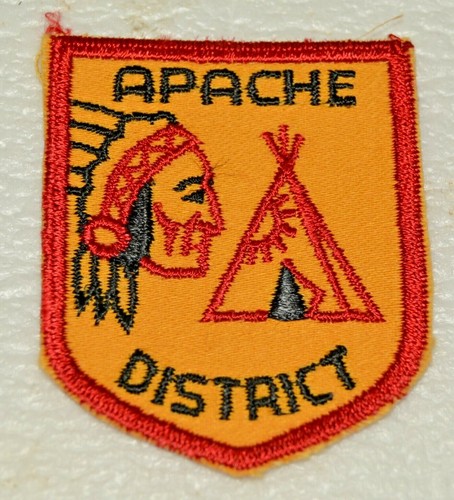 APACHE DISTRICT Tent Outlined in Red Boy Scout Uniform Badge Canadian ...