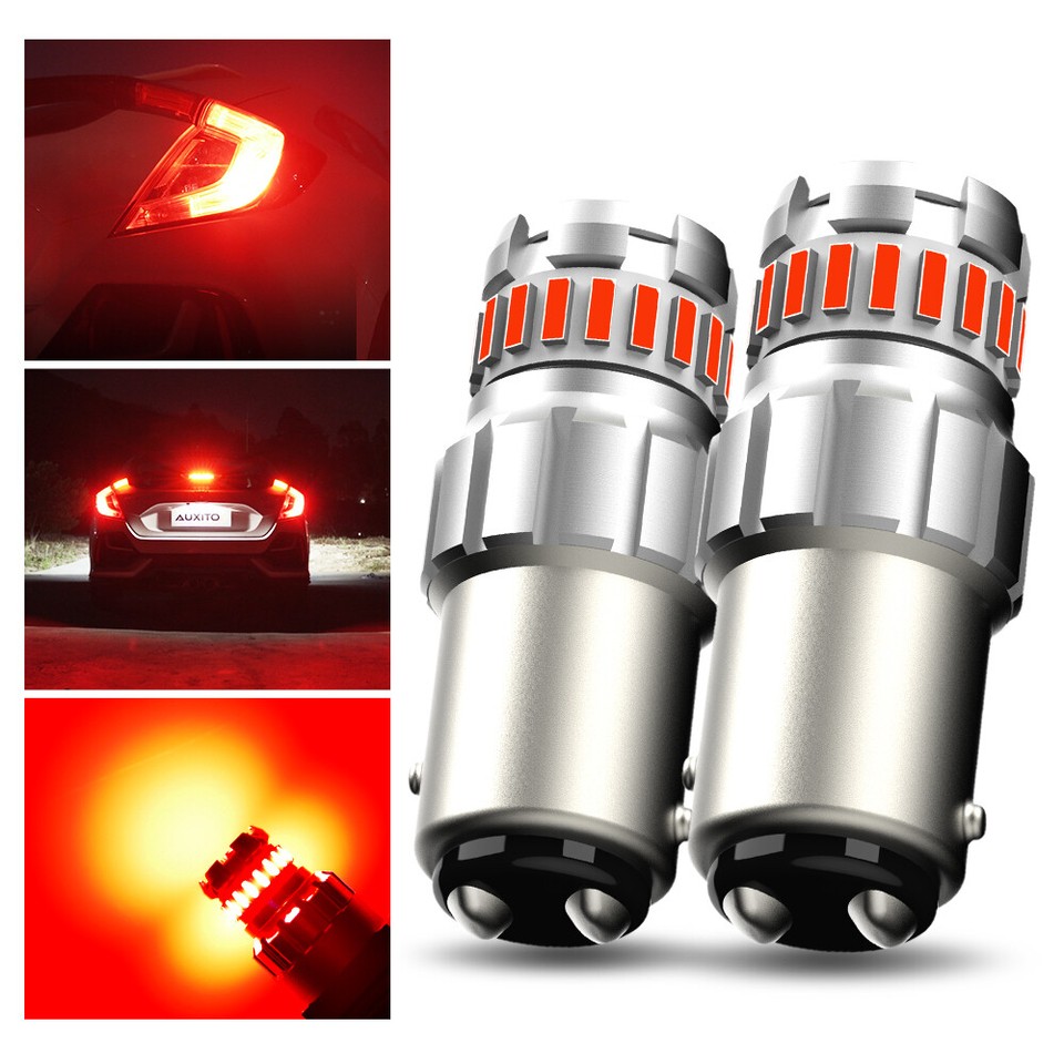 LED 1157 7528 2057 BAY15D Brake Stop Tail Light Bulbs Red Super Bright ...