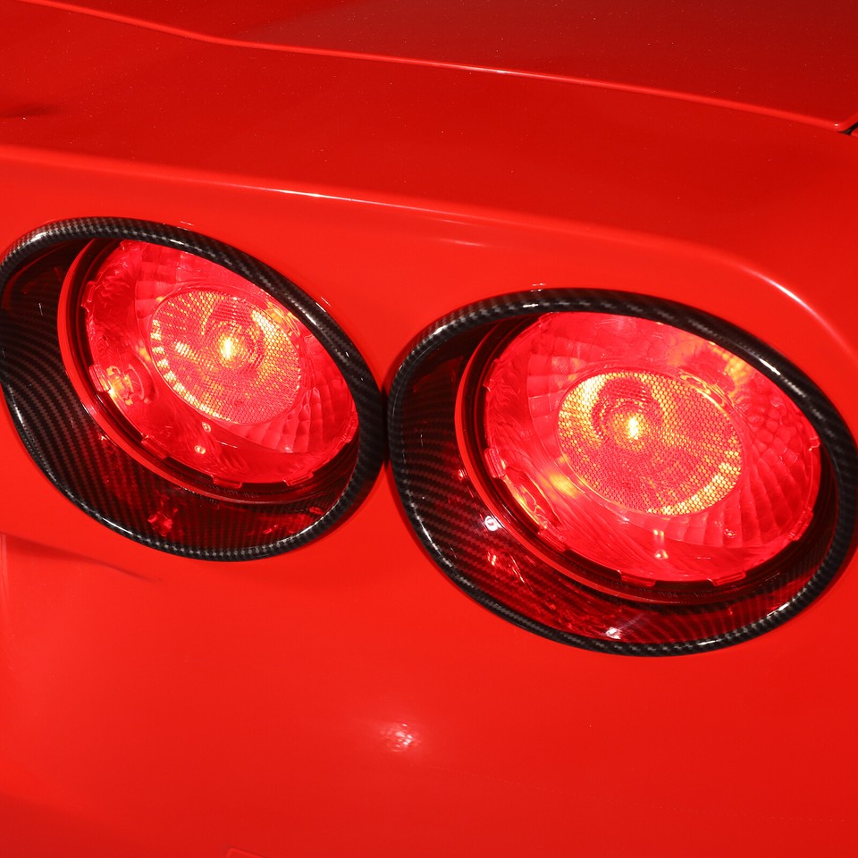 Carbon Fiber ABS Rear Tail Light Lamp Trim Frame Fits For Corvette C6 ...