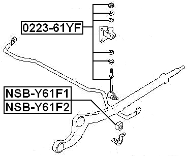 Fits Nissan Patrol Front Bar Link Stabilizer FEBEST 0223-61YF OEM 54618 ...
