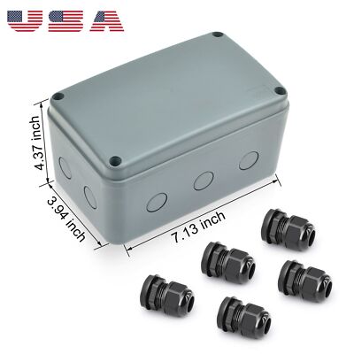 Electrical Junction Box ABS Plastic Waterproof Dustproof Cable Glands ...