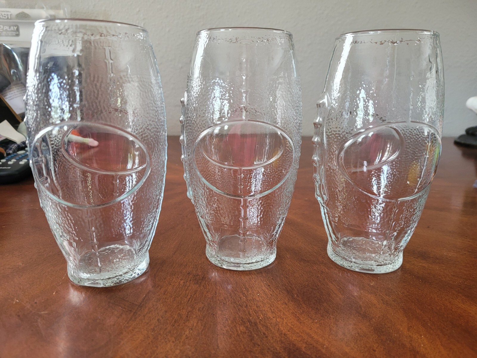 FOOTBALL Shaped Drinking Glasses & Beer Pitcher Oval Glasses 23 Oz (Set ...