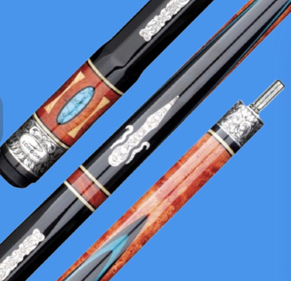 LONGONI POOL CUE LUX SILVER OCTAGONAL WITH S30 SHAFTS ( LIMITED EDITION ...