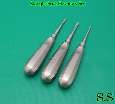 Straight Root Elevators Set of 3 301 34 34S Dental New | eBay