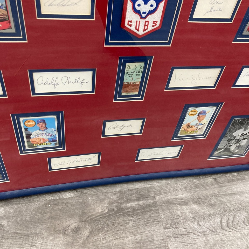 Beautiful 1969 Chicago Cubs Team Signed Framed Display 40 Signatures ...