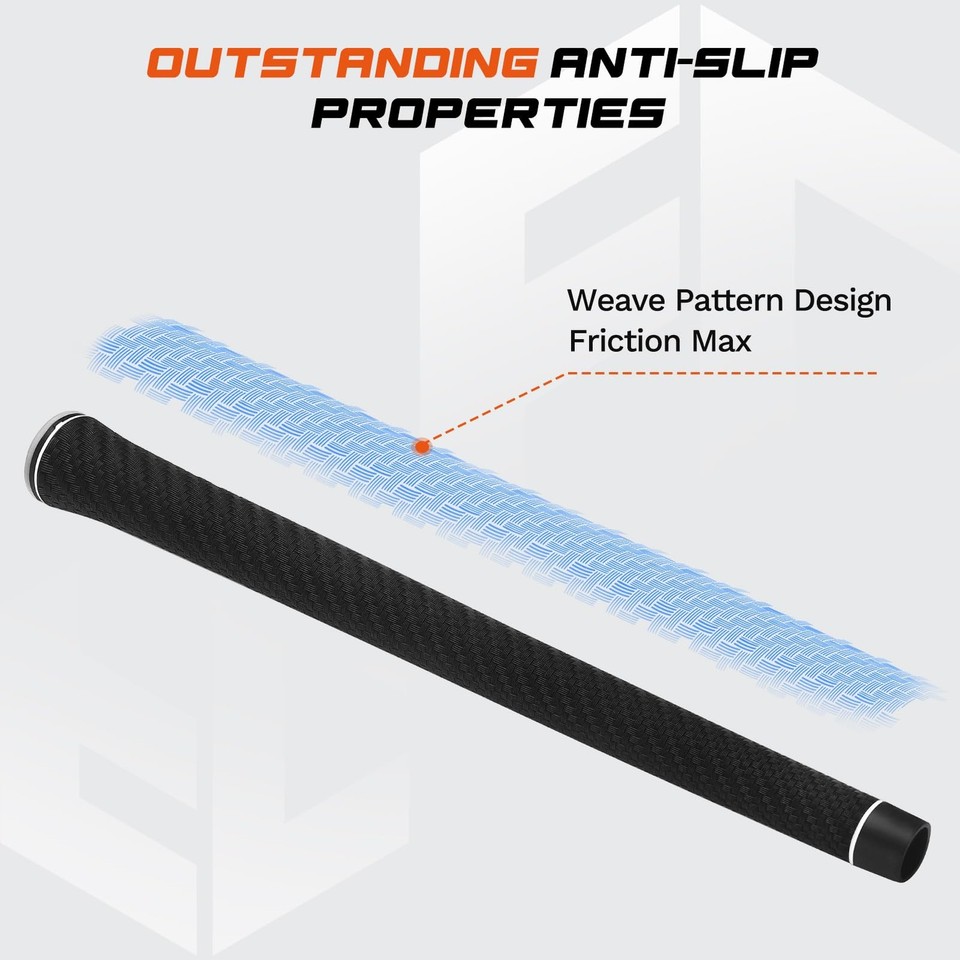 Full Choice Lightweight Golf Grips with Regrip Kit, Carbon Fiber Black ...