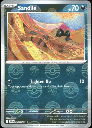 Sandile 057/086 Black Bolt Poke Ball Pattern | eBay UK