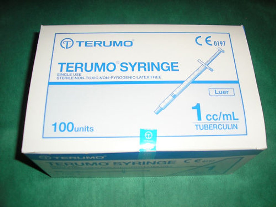 100 x 1ml Terumo Syringe Tuberculin SLIP TIP Syringes only- No ...