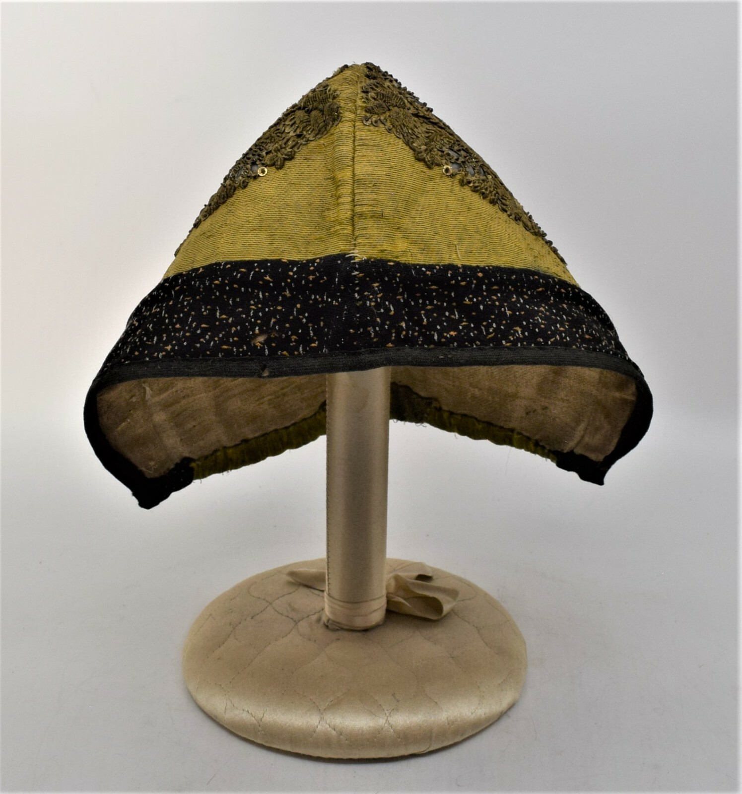 Antique 18th Century Beaded Woman's Gold Hat Coif Han… - Gem
