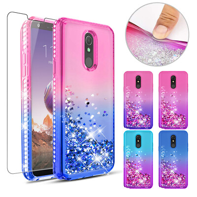 LG Stylo 5 5 Plus Liquid Glitter Case with Screen Protector Shockproof ...