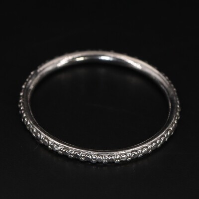 Sterling Silver - DESIGNER FAS 2mm Pebbled Stacker Band Ring Size 9 ...