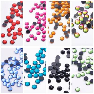 1000pcs SS16 4mm 12 Facets Hotfix Iron On Flatback Crystal Glass ...