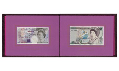 UK Pair of 20 Pounds Banknotes First & Last Prefix W/ Matching Numbers ...