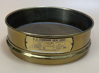 Dual Manufacturing Co. Sieve No. 230 0.0025” 63 microns 8 inch Brass/SS ...