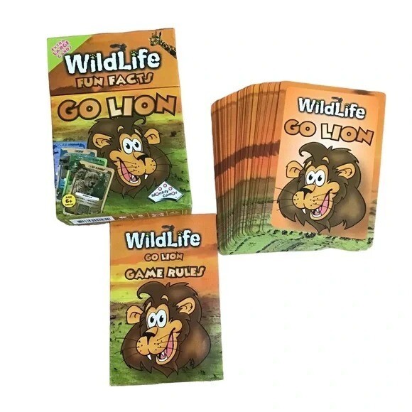 WildLife Fun Facts Go Lion Go Fish Extra Large Educational Card Game ...