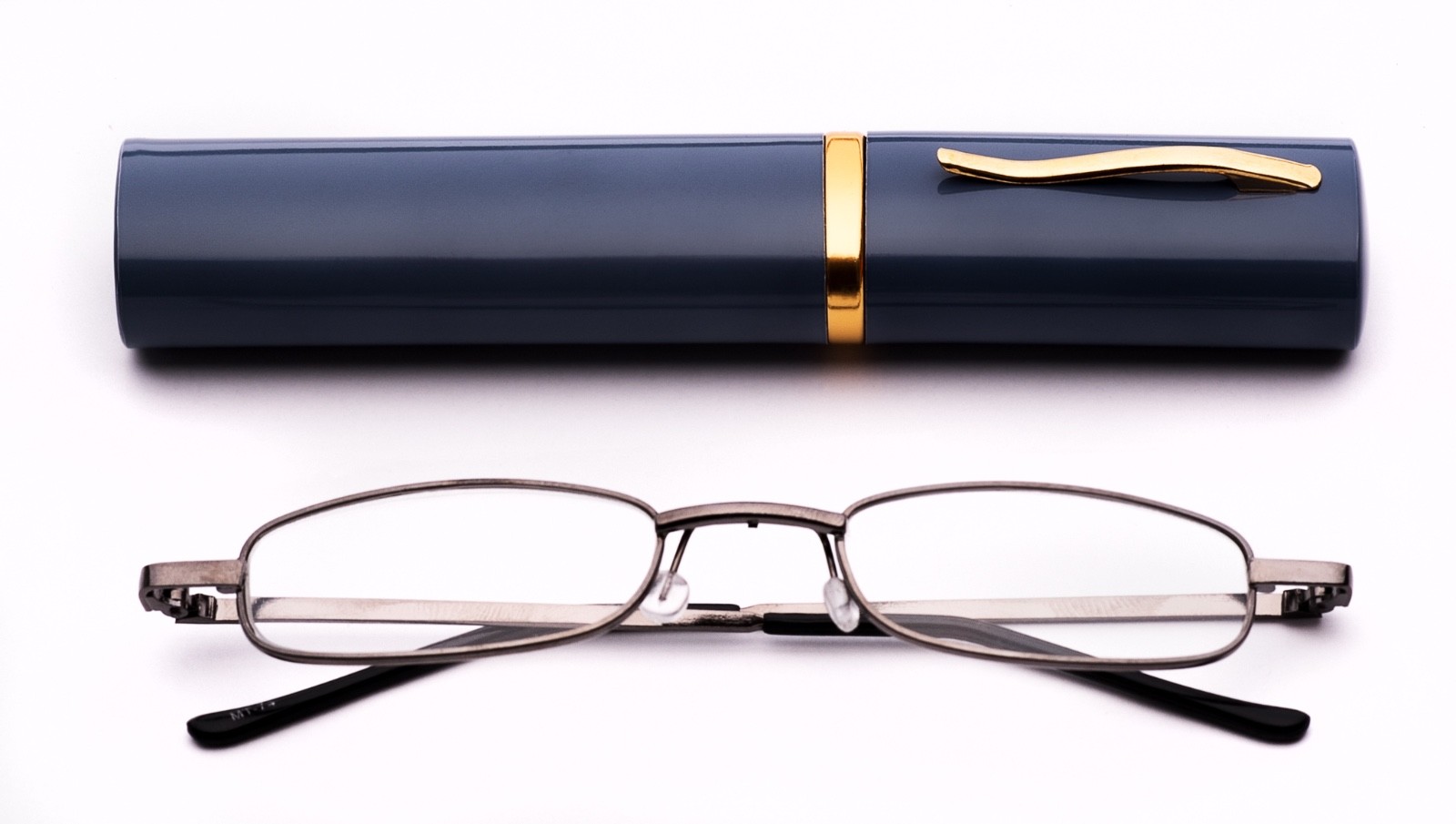 Pen Holder Grey Framed Pocket Reading Glasses with Clip on Case 3 ...