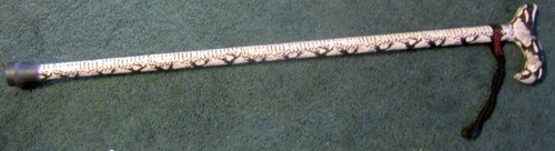 33 1/4" leather covered cane faux snake skin print Royal Canes,Fancy ...
