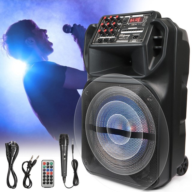 TopTech Audio JET-15 15 inch 2200W Fully Amplified Portable Speaker for ...