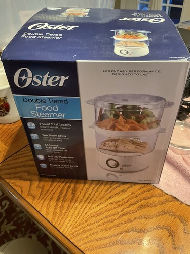 NIB- Oster Double Tiered Food Steamer 5 Qt CKSTSTMD5-W | eBay
