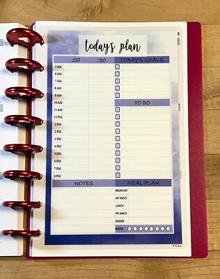 Today's Plan DASHBOARD for use with the TUL/Arc (8 disc) Planner~ | eBay