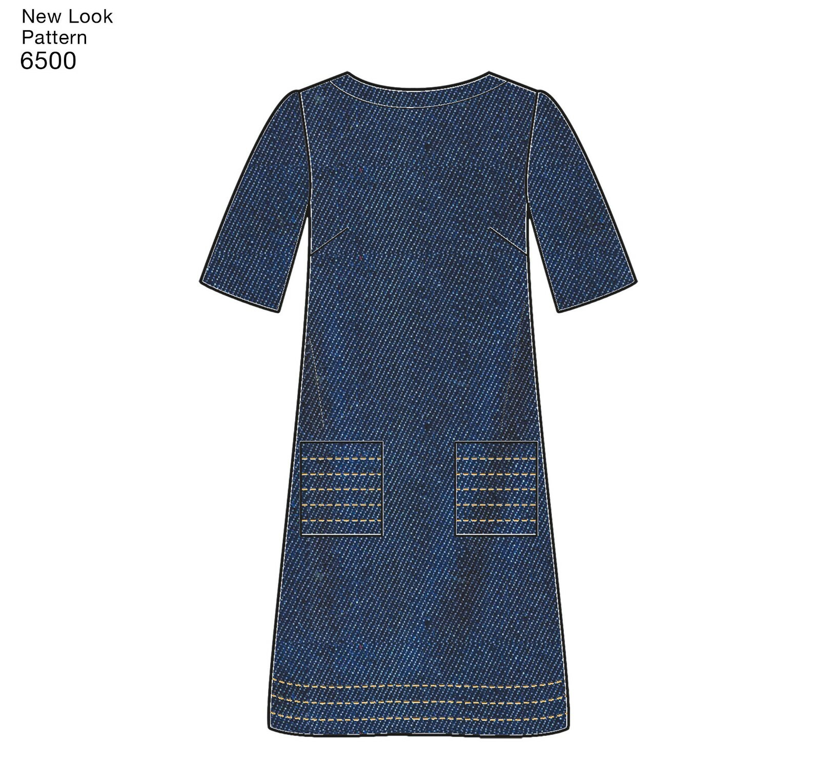 NEW LOOK SEWING PATTERN 6500 MISSES 10-22 CLASSIC SHIFT DRESS W/ SLEEVE ...