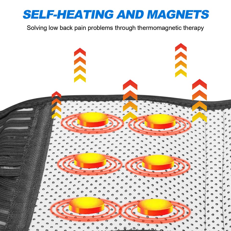 Self-heating Lumbar Pain Relief Magnet Belt Thermal Magnetic Lower Back ...