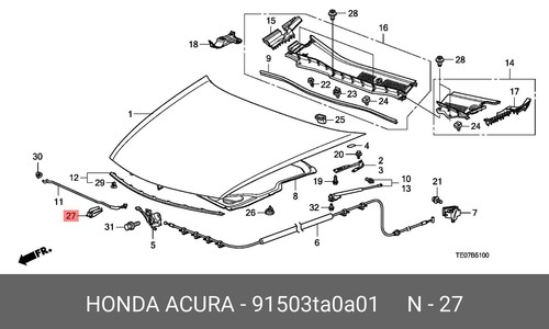 Genuine OE Clip Plastic 91503TA0A01 For Honda 91503T-A0A01 | eBay.de