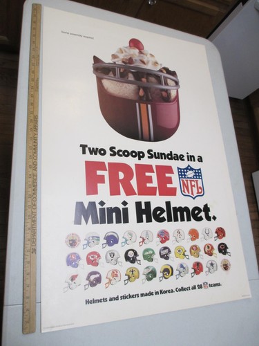 Baskin Robbins ice cream 1988 FOOTBALL mini helmet premium sundae NFL ...