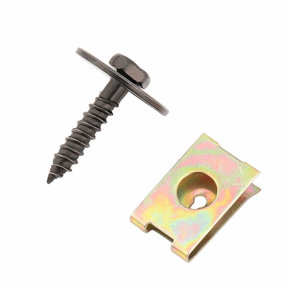 40x Metal Car Door Screw Fender Body Bumper Retainer U Clips Nut Gasket ...