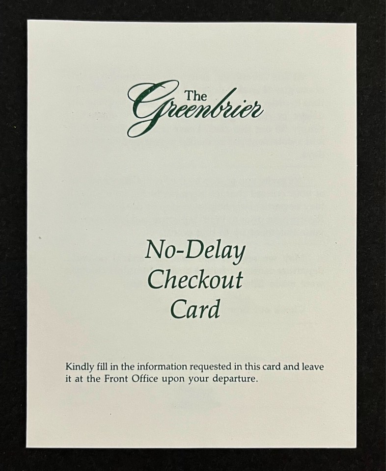 1994 Greenbrier Resort Hotel Welcome Folder W Virginia VTG Travel ...