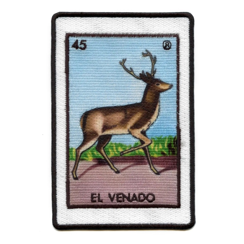 El Venado 45 Patch Deer Mexican Loteria Card Sublimated Embroidery Iron ...