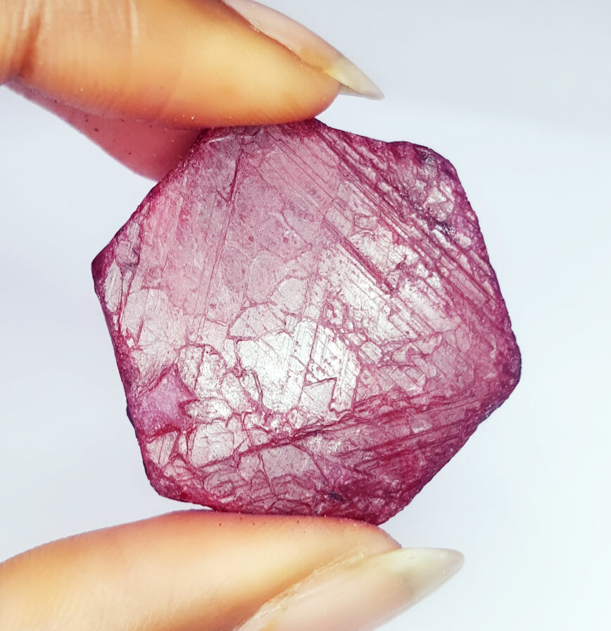 Natural Red Ruby Corundum Rough Loose Certified Gemstone 124.82 Ct ...