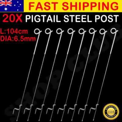 20 PCS TREAD IN INSULATED STEEL PIGTAIL POSTS TRIP GRAZE PIG TAIL POST ...