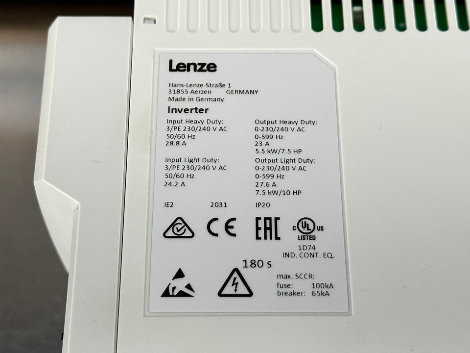Lenze i550 Profinet Inverter I55AE255C10V0100LS Standard I/O Drive | eBay