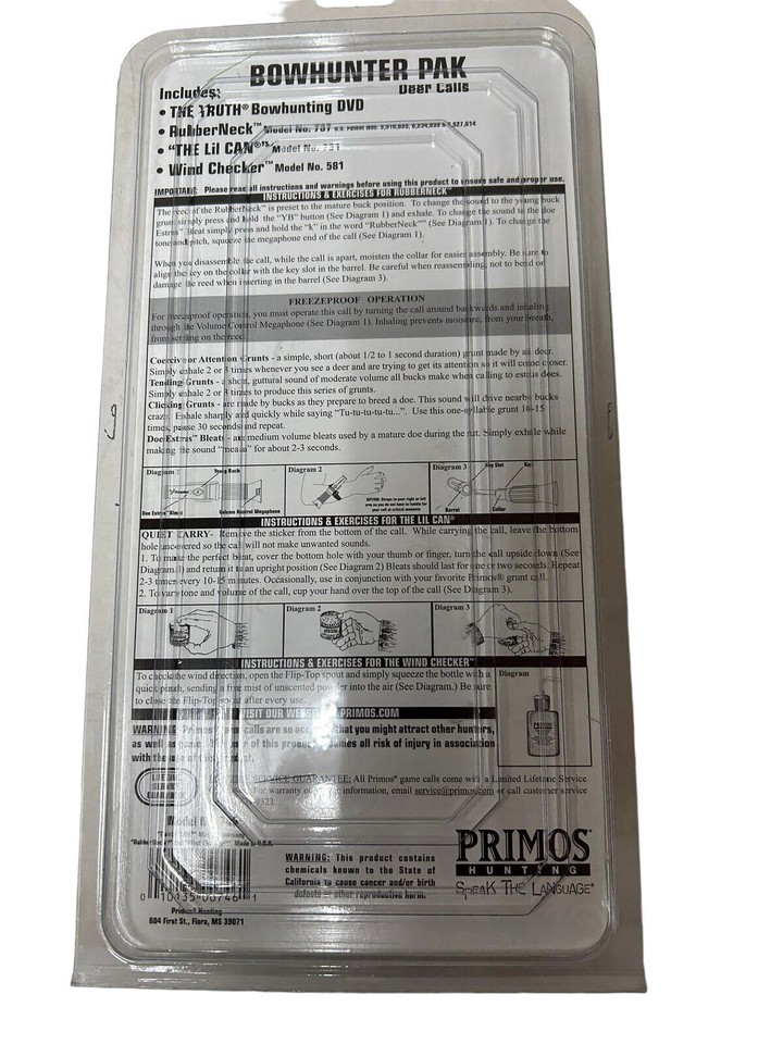 NEW, PRIMOS BOW HUNTER PAK MODEL #746- Deer Calls #SHELF 10135007461 | eBay