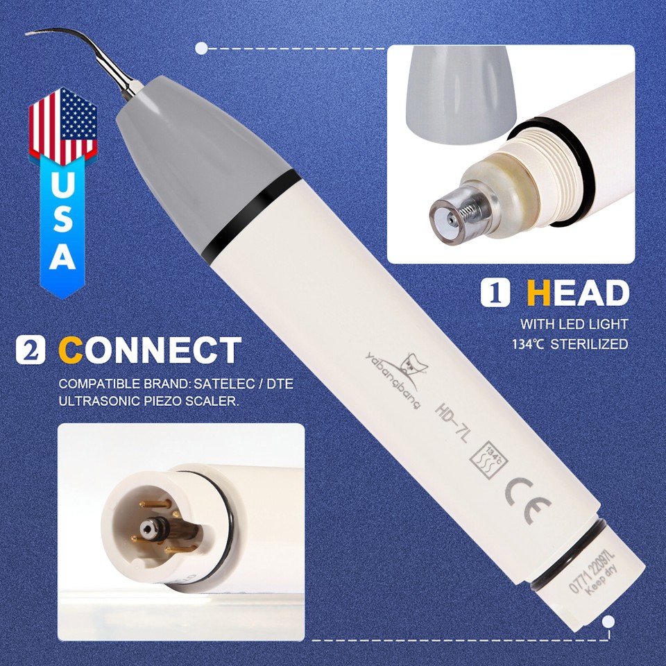 Dental LED Ultrasonic Piezo Scaler Handpiece for DTE Satelec Tips HD-7L ...