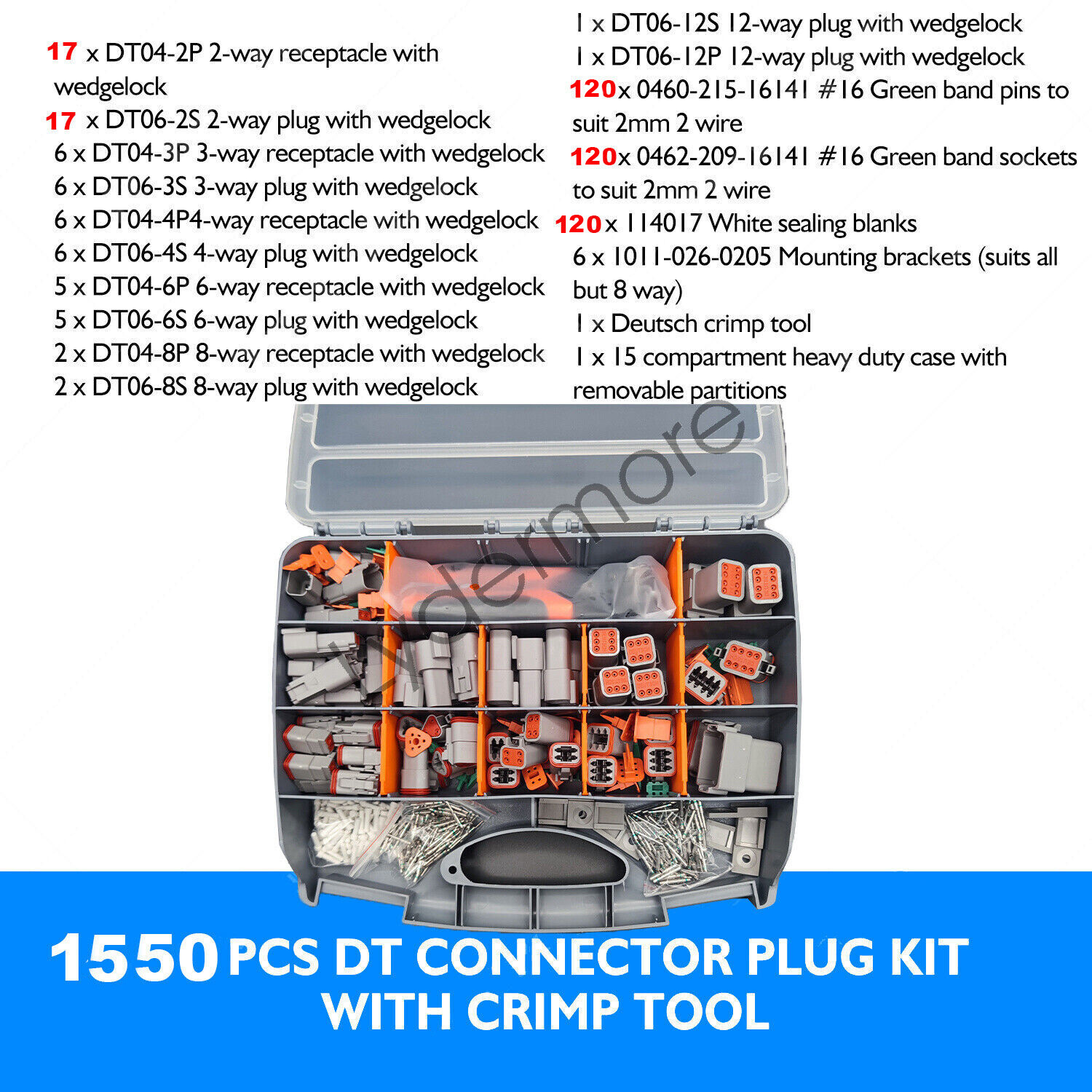 1550PCS Deutsch DT Connector Plug Kit With Genuine Deutsch Crimp Tool ...