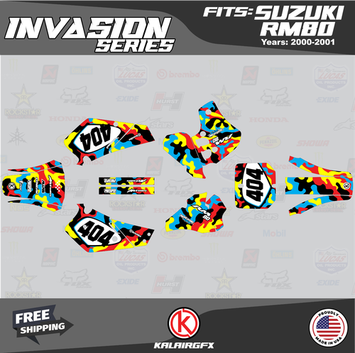 Graphics Decal Kit For Suzuki RM80 (2000-2001) RM80 Invasion Series ...