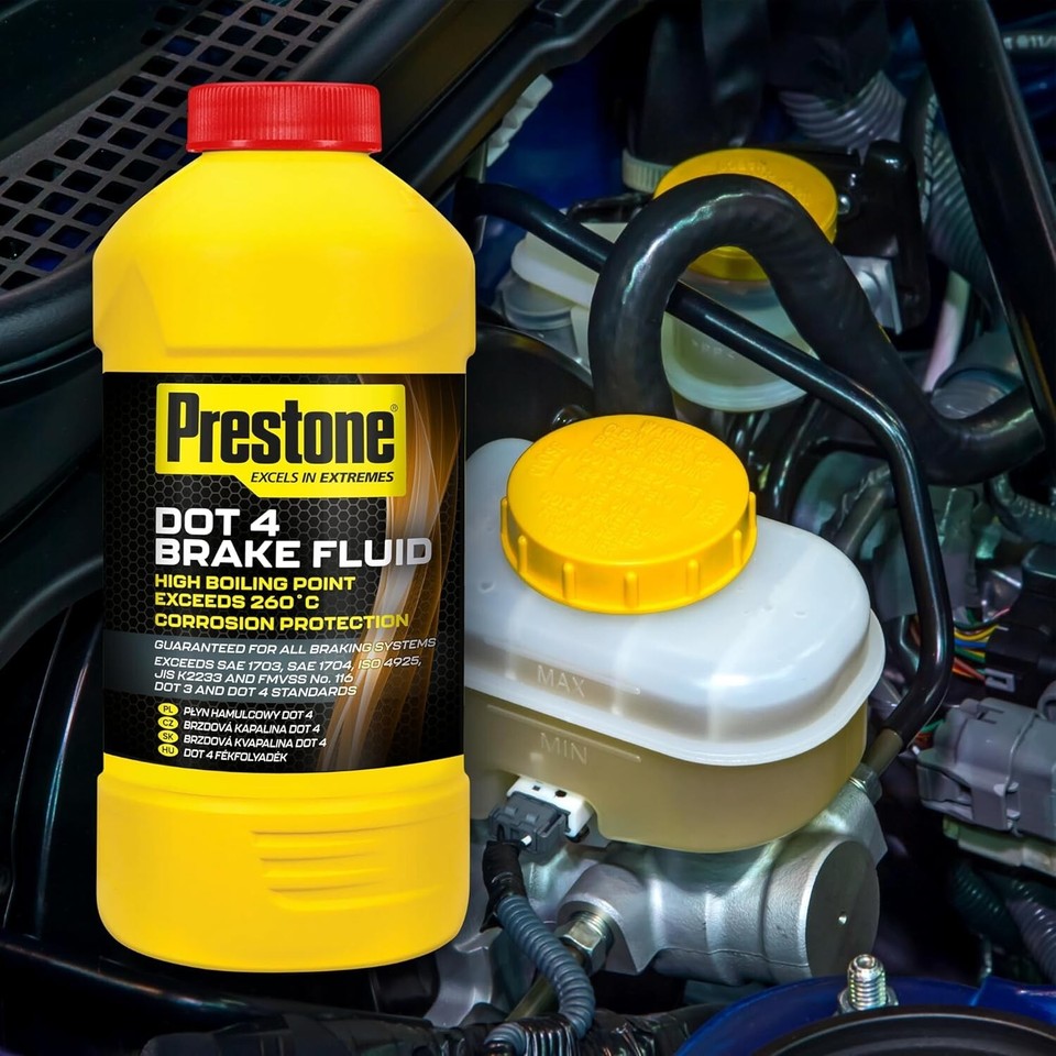 Prestone Brake Fluid, DOT 4 Brake Fluid Maximum Performance ...