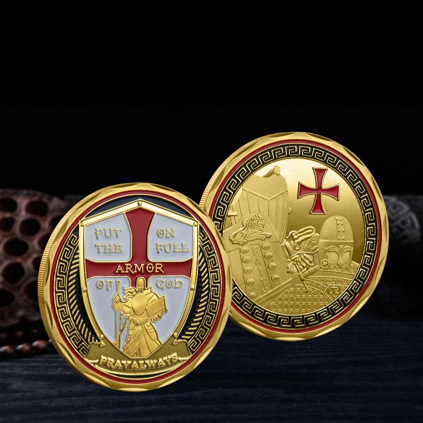 20 PCS Relief Decoration Challenge Coin Color Printing Gold Plated Gift ...