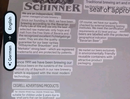 New Vtg Schinner Bavarian Beer Truck Mercedes Chrysler Licensed Germany ...