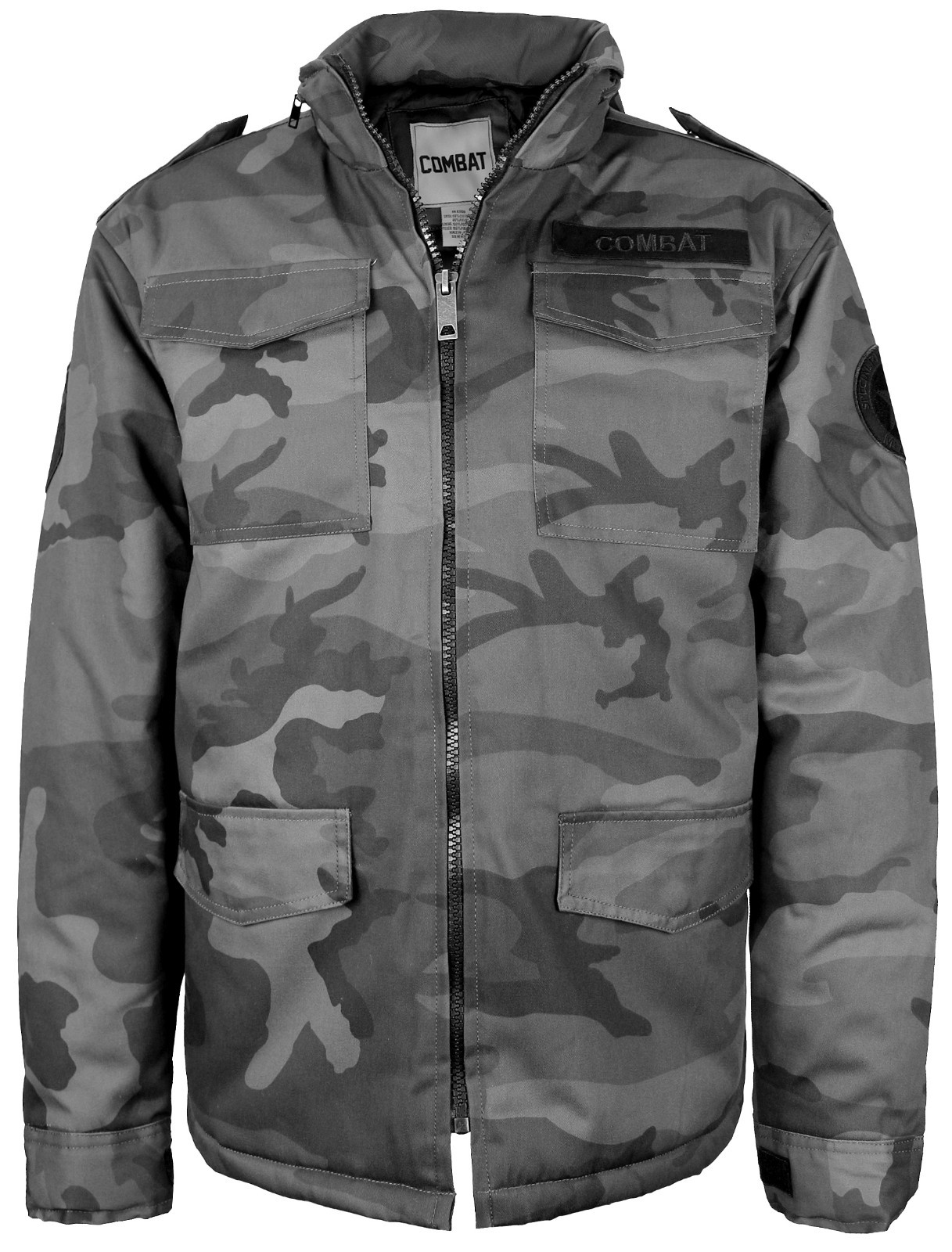 Combat Men's Heavyweight Tactical Quilted Camo Hunting Jacket with ...