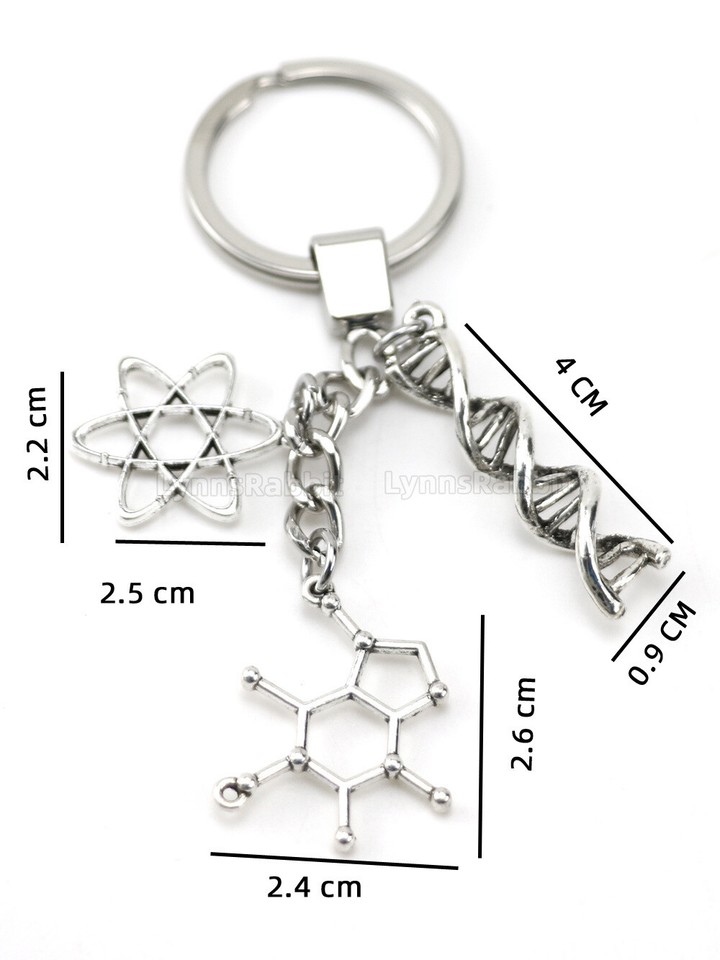 3D Gene DNA Biology Model Keychain KeyRing Accessories Bag Pendant Metal Gift | eBay UK