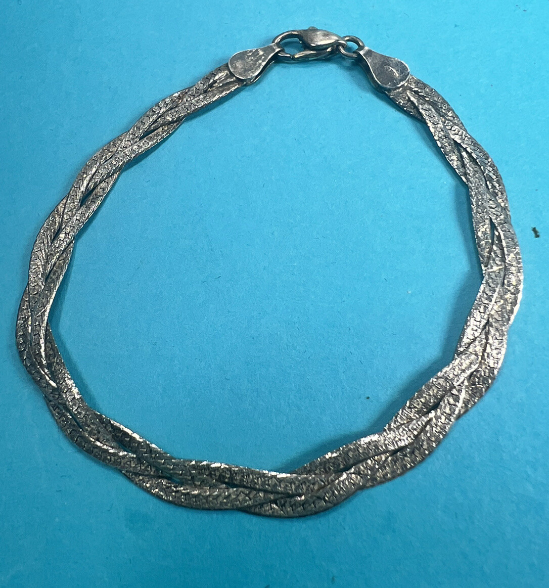 Vintage Bracelet MARKED 925 STERLING SILVER Braided Chain Jewelry 7 ...