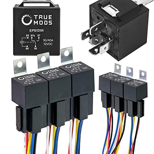 6 Pack Bosch Style 5-Pin 12V Relay Kit ,12 Volt Automotive Relays for ...